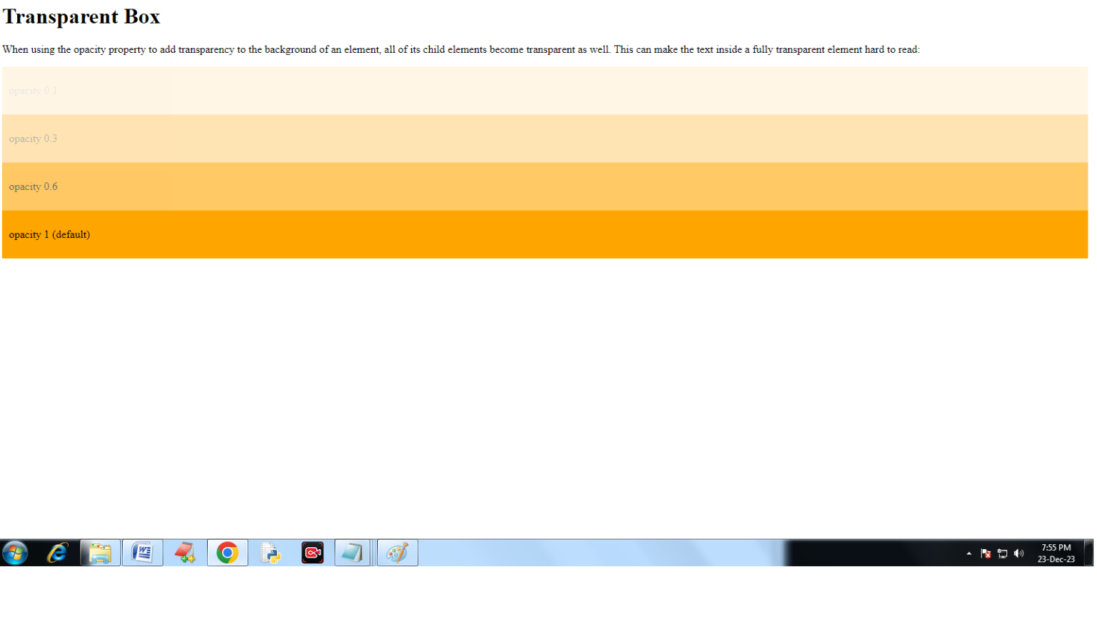 What Is Opacity In Css With Example Html Css